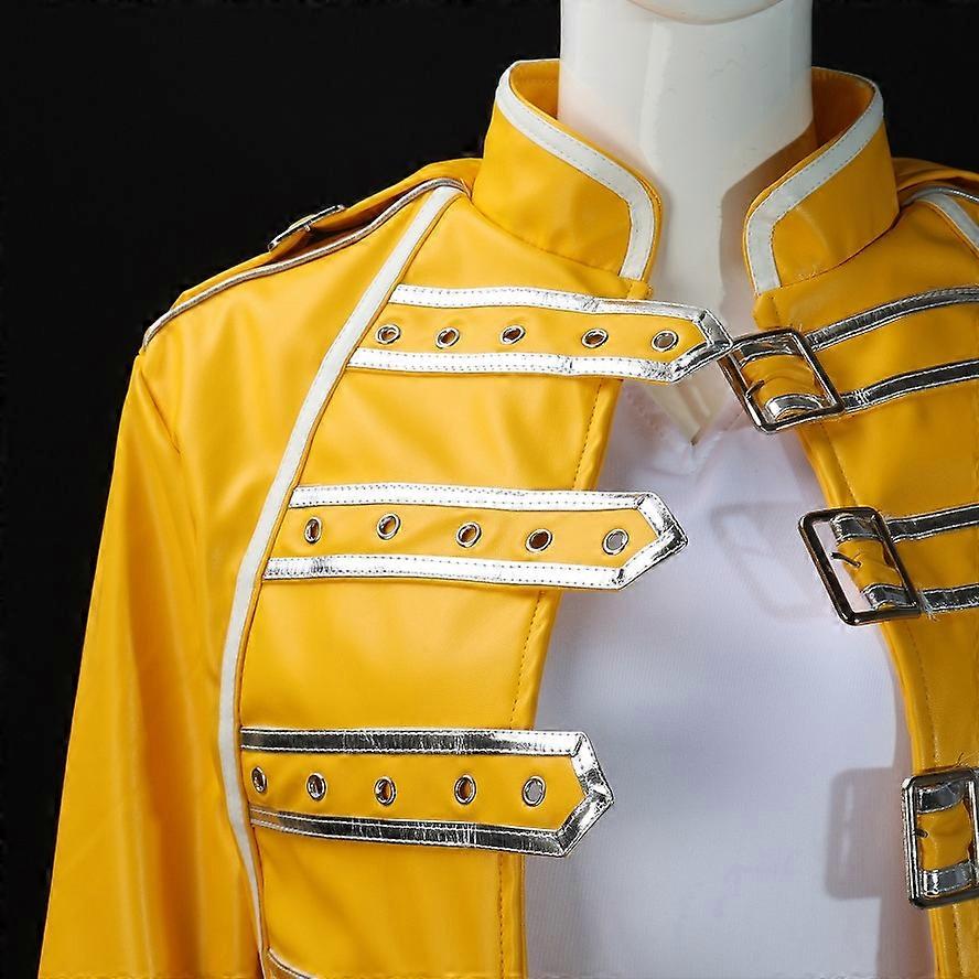 Queen band lead singer Freddie Mercury cosplay costume leather jacket ...