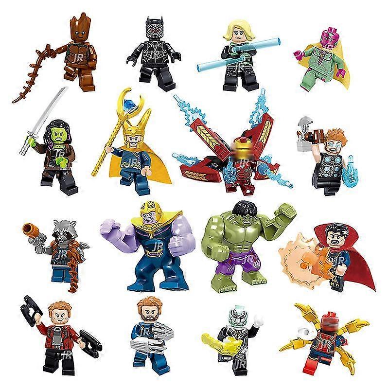 16 Pcs Marvel Avengers Super Hero Comic Mini Figures Dc Minifigure Gift ...
