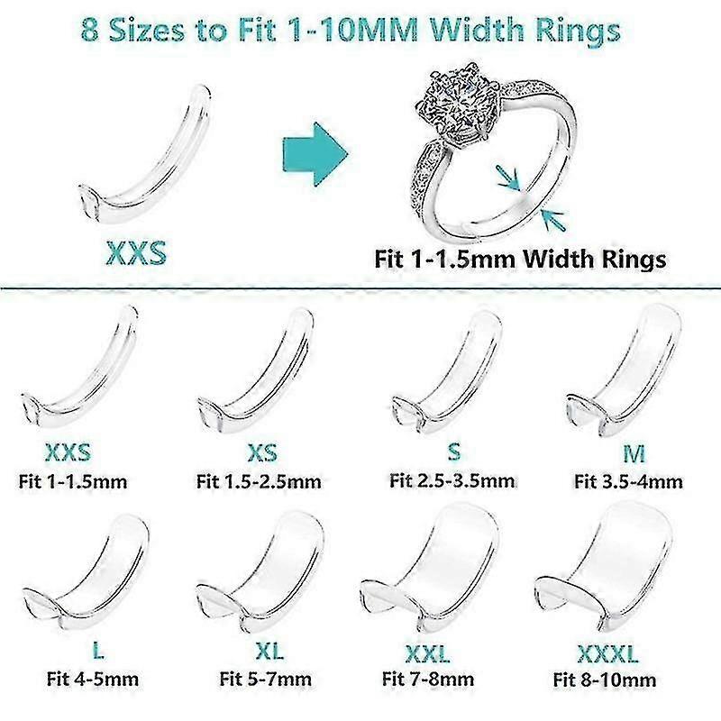 Silicone Invisible Ring Sizer Adjuster Resizer Ring Size Reducer Clear ...