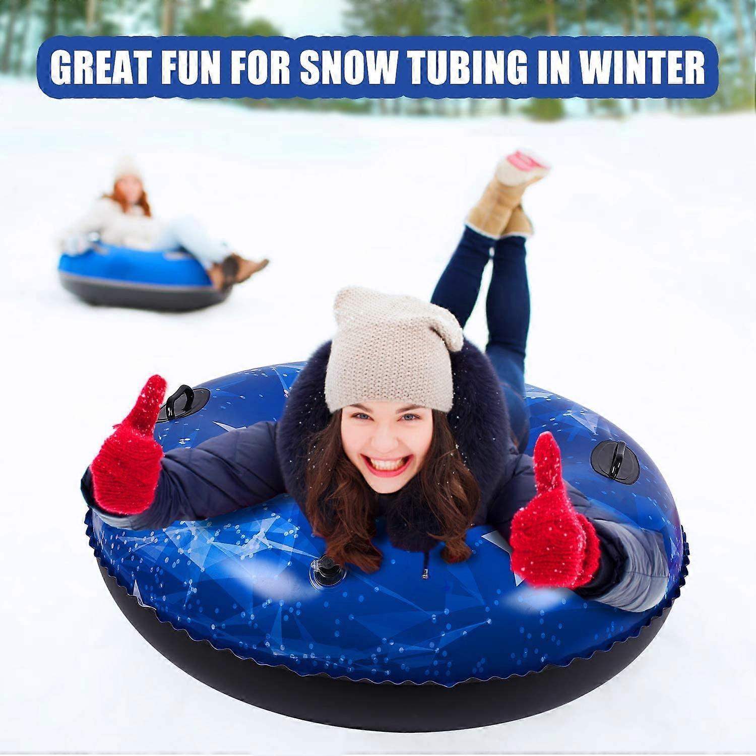 Inflatable Sled Snow Tube Large Heilwiy Snow Tubes for Kids and Adults ...