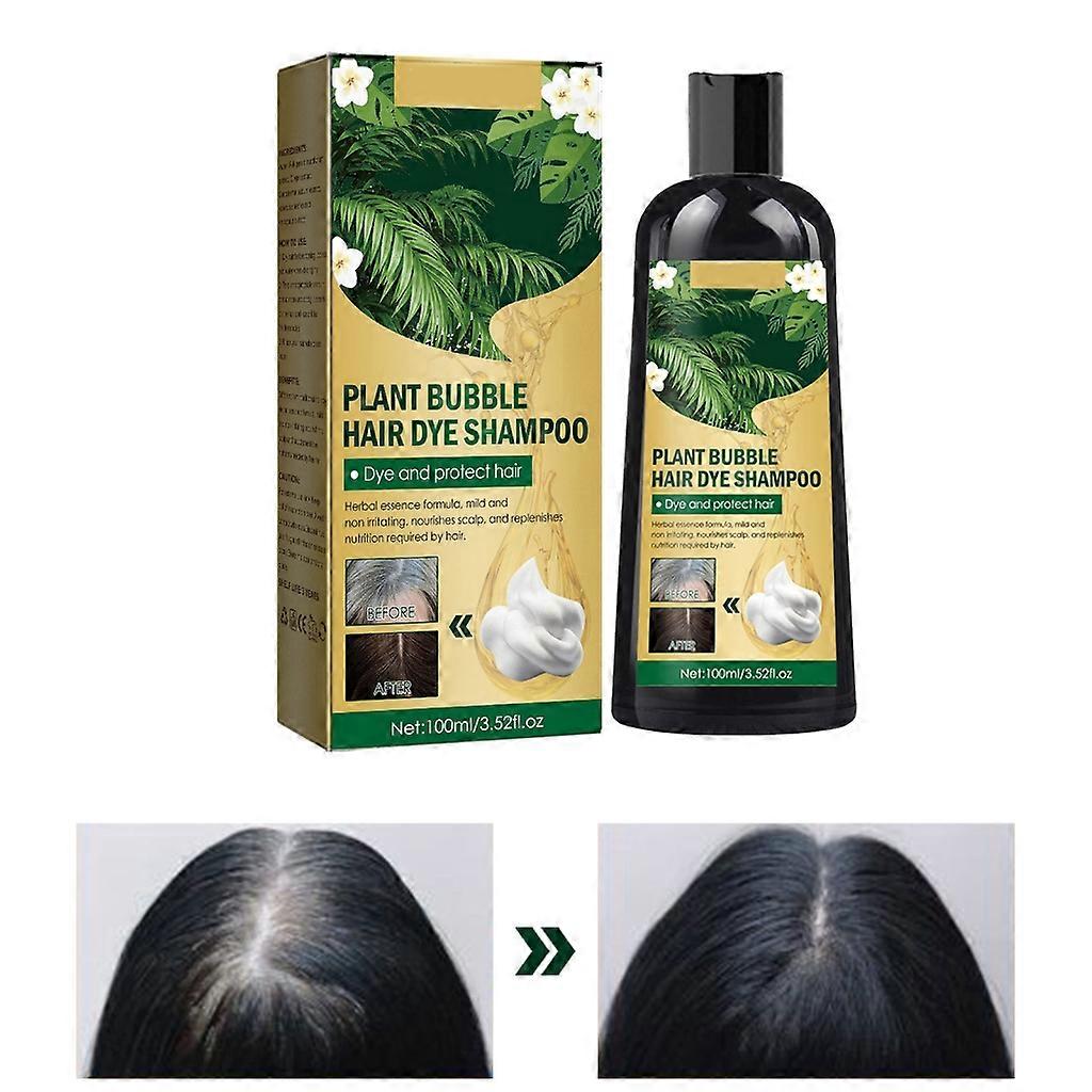Hair Dye Shampoo Bubble Easy to Wash Black Hair Color Washing Hair ...