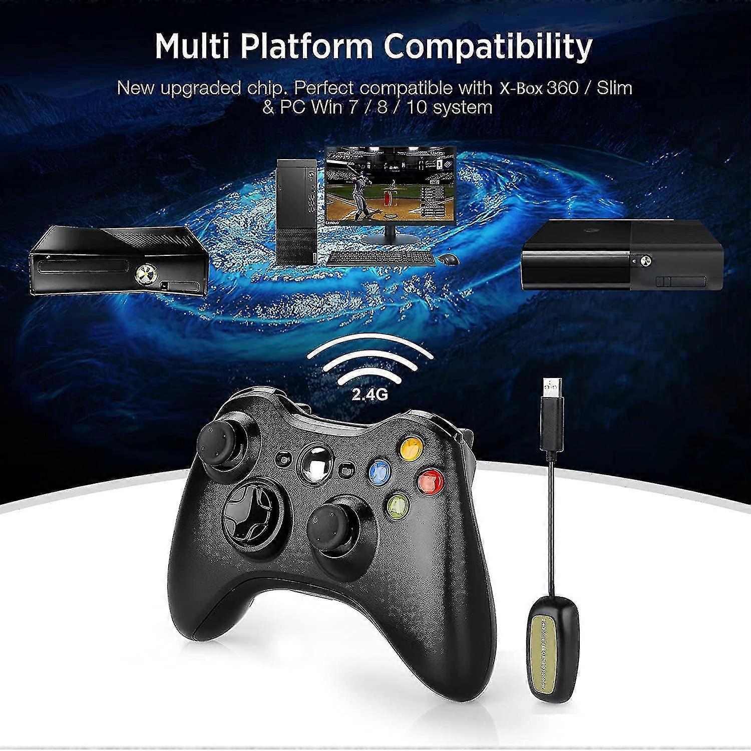 Wireless Controller For Xbox 360, 2.4ghz Gamepad Joystick Wireless ...