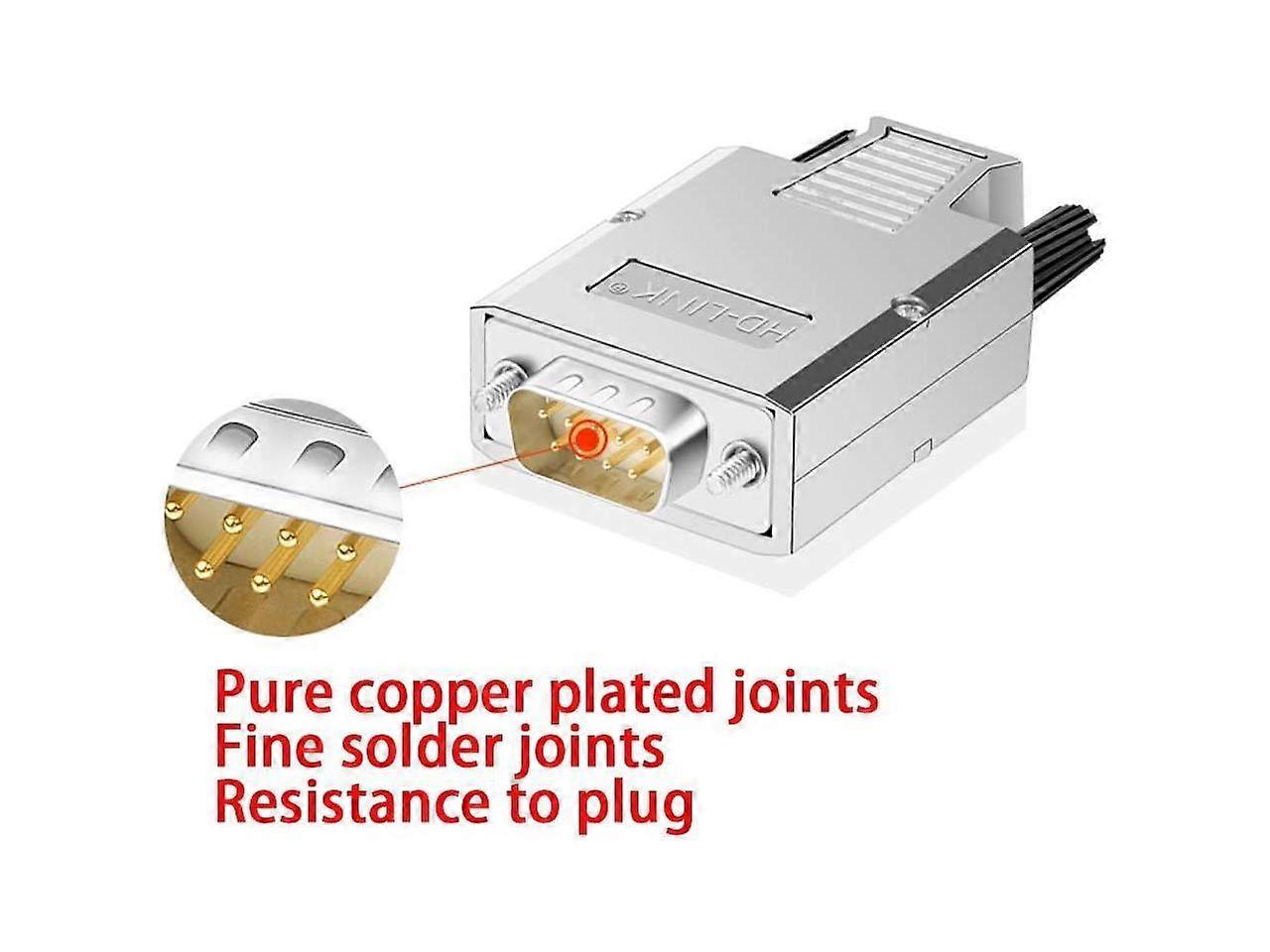 2PCS DB9 Breakout Connector, Solderfree Metal Shell RS232 D-SUB Serial ...