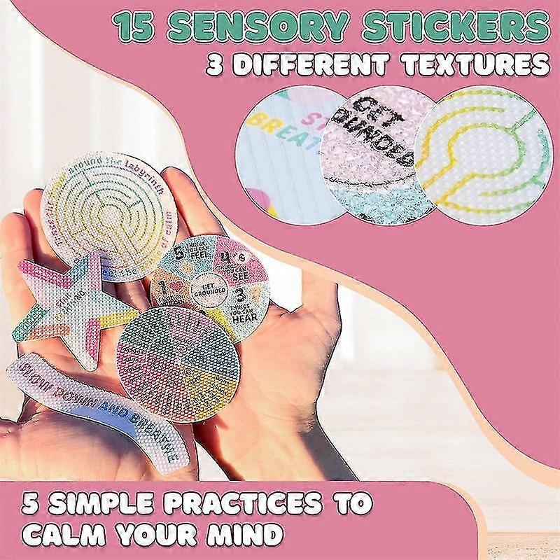 Calm Strips for Anxiety Sensory Stickers, Reusable Tactile Textured ...