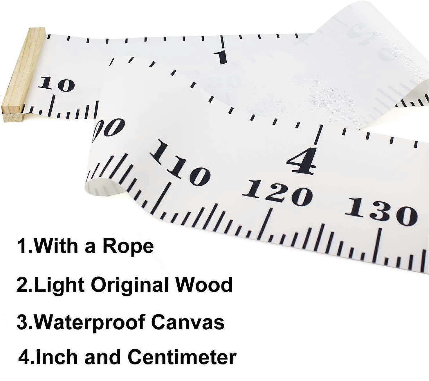 Growth Chart for Kids, Canvas Height Chart Ruler Removable Wood Hanging ...