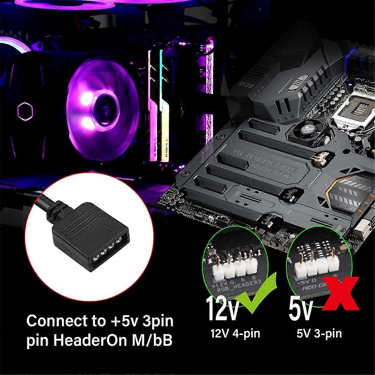 4Pcs RGB Extension Cable 12V 4 Pin to SM 4Pin Female ARGB Connector ...