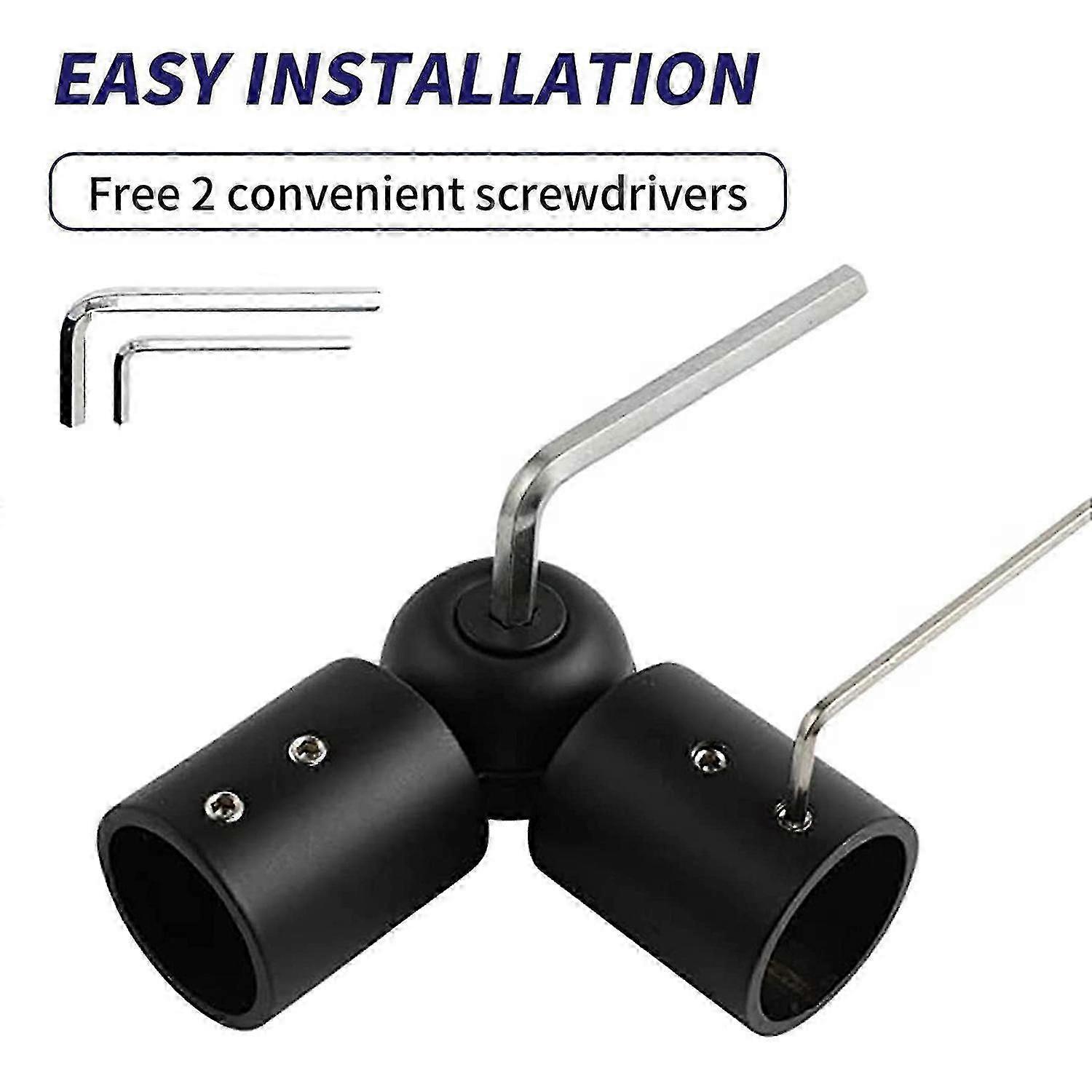 2pcs Curtain Rods Corner Connector, Adjustable Curtain Rod Corner ...