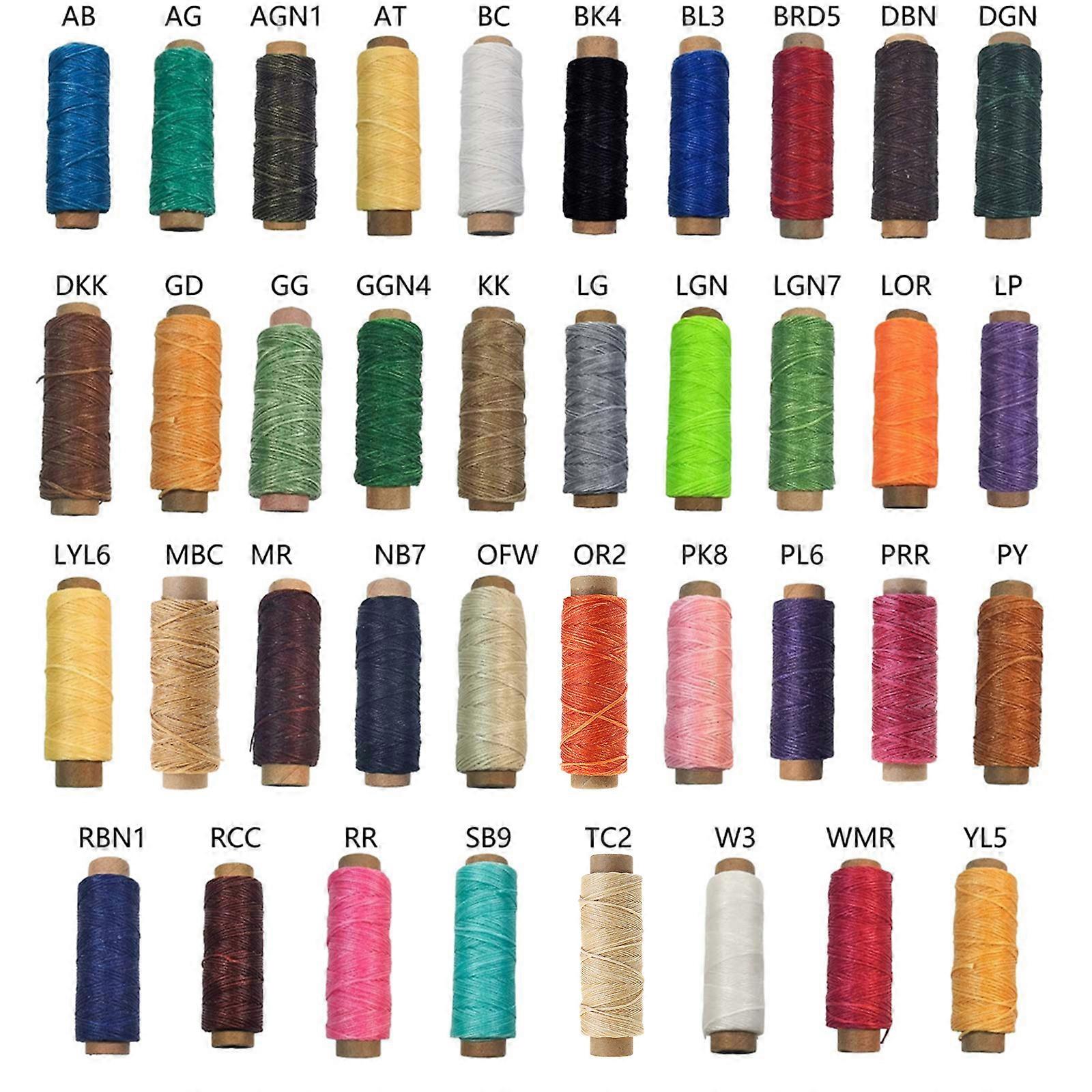 0.8mm Thickness Leather Waxed Thread Cord for DIY Handicraft Tool Hand Stitching Thread 50 ...