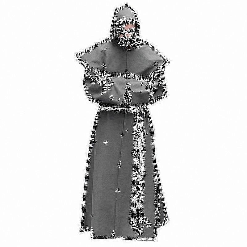 Medieval Monk Costume Robe with Hood for Men - Renaissance Frock ...