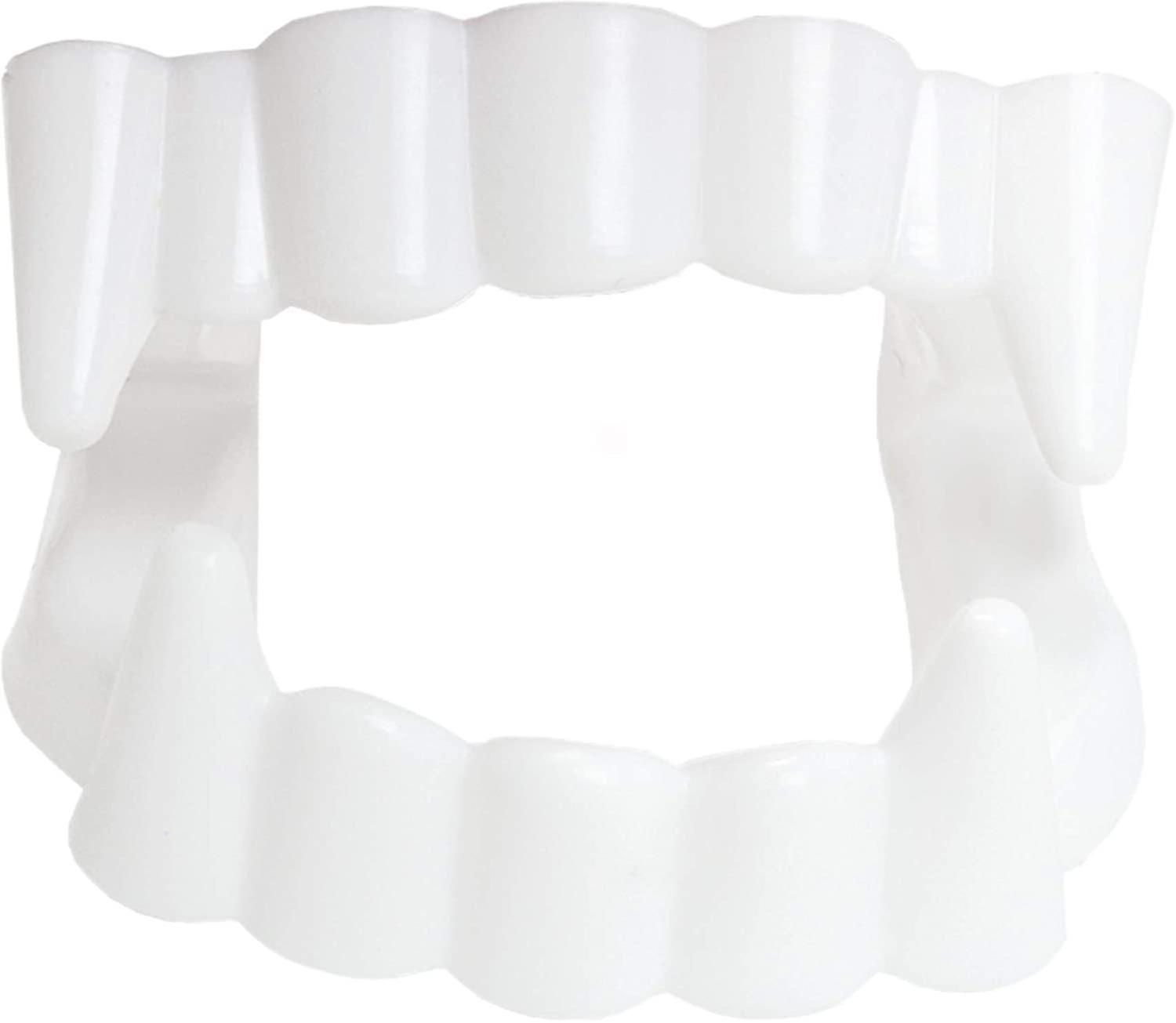 12 Pack White Sharp Vampire Fangs - Dracula Monster Tooth Party Favors ...
