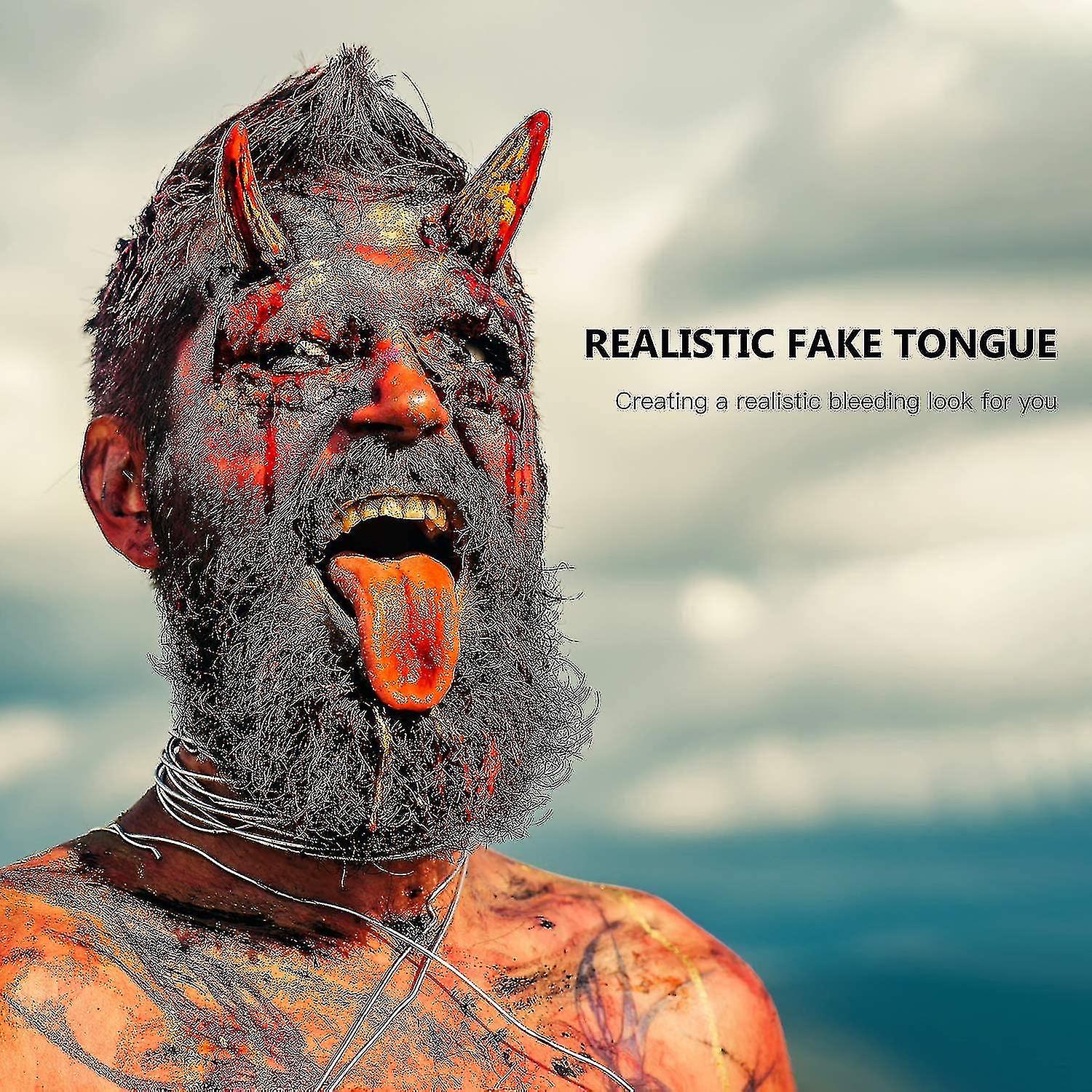 2 Pieces Realistic Fake Tongue Stretchy Fake Tongue Tricks Artificial ...