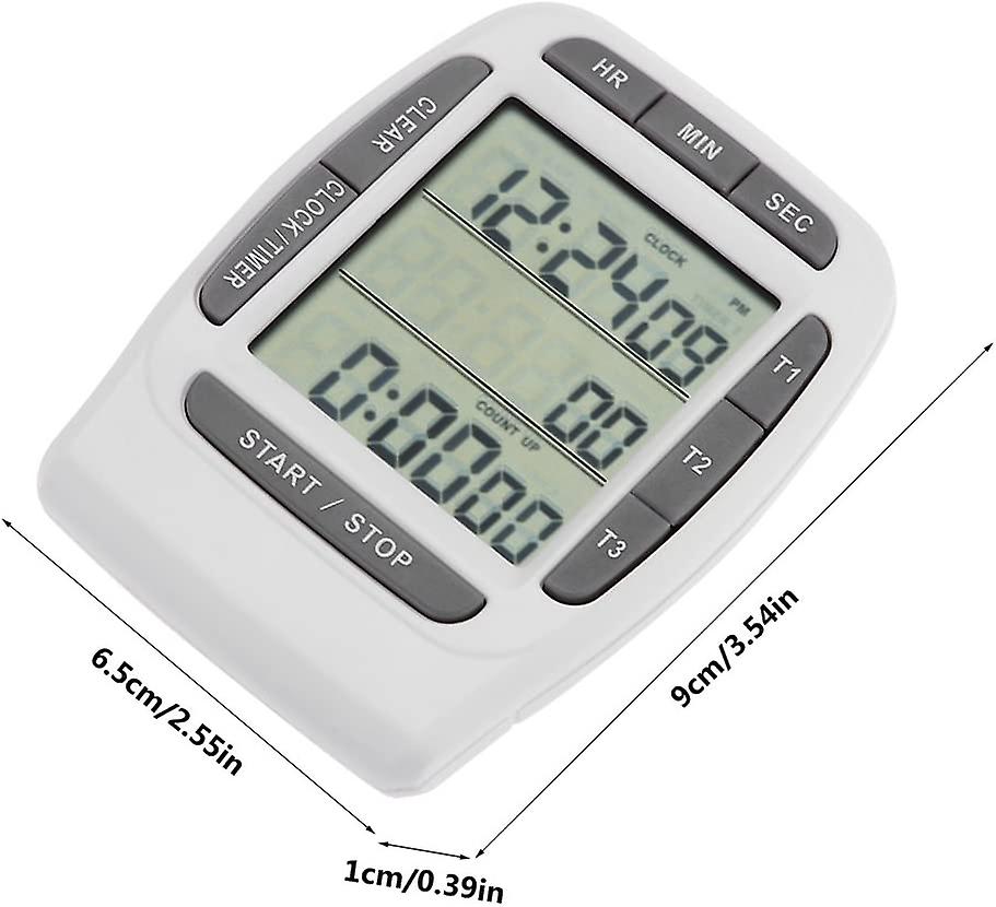 Portable 3-Channel Digital Alarm Timer Electronic LCD Multi-Channel ...