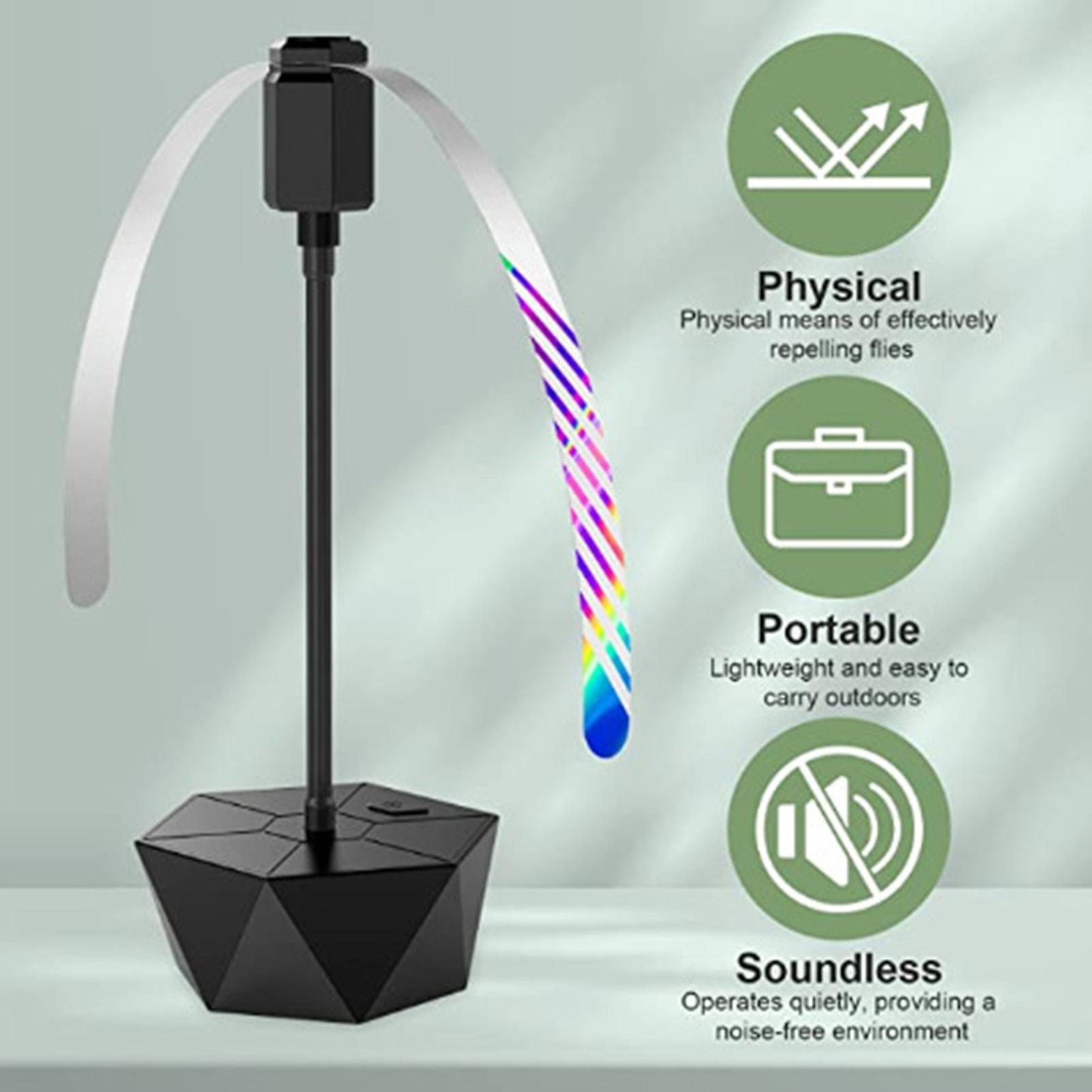 Fly Fan Tabletop Fly Repellent Portable 360 Degrees Rotation USB ...