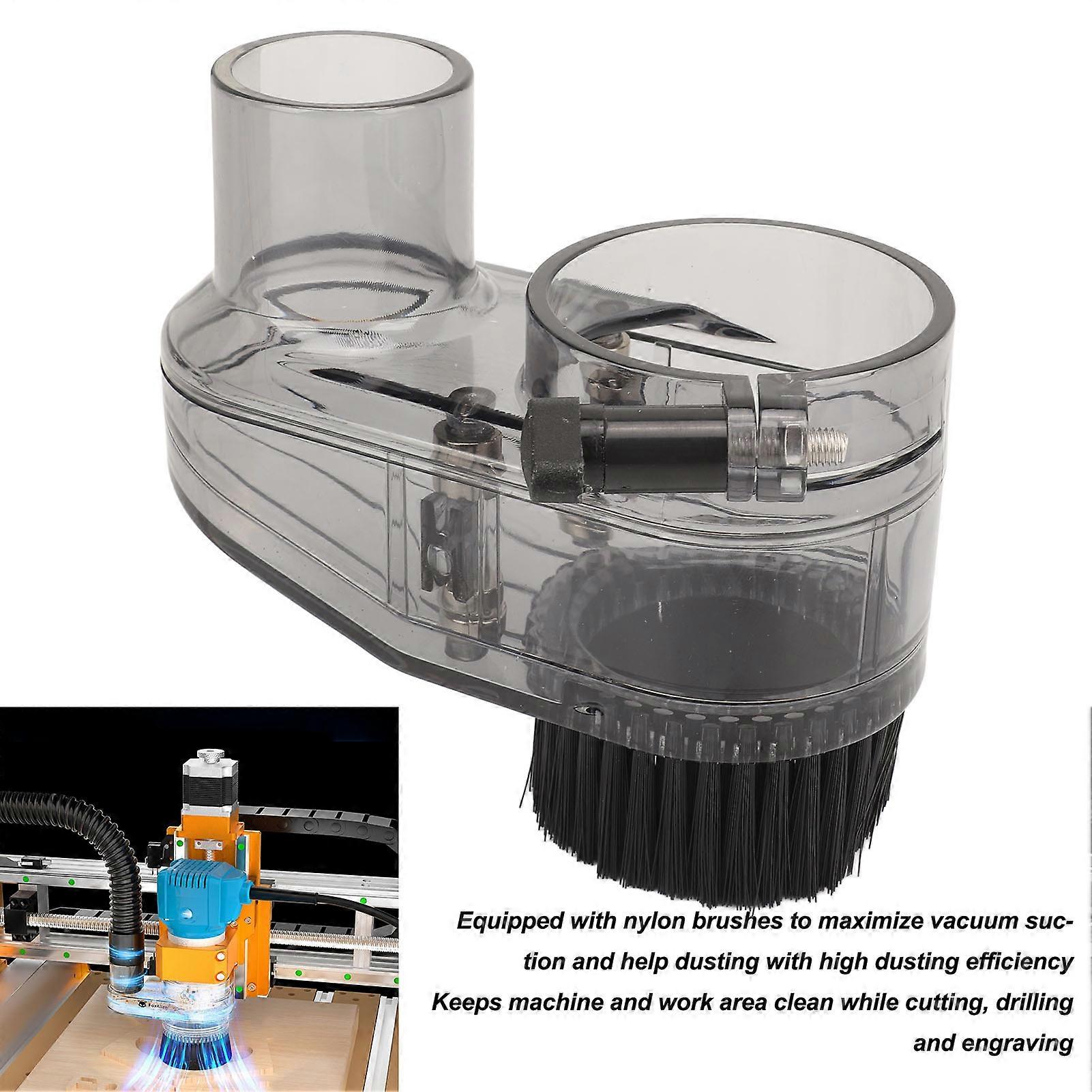 CNC Router Dust Shoe 52mm Diameter Clear CNC Dust Boot with 38mm Hose ...
