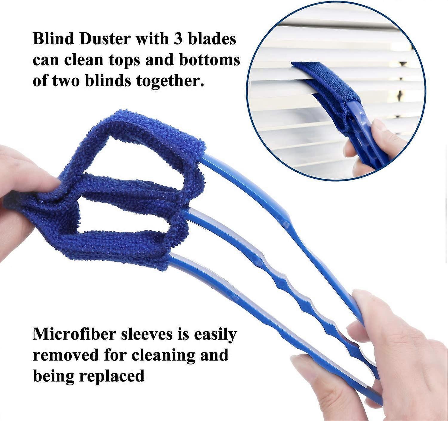 Window Blind Cleaner Duster Brush with 5 Microfiber Sleeves - Blind ...