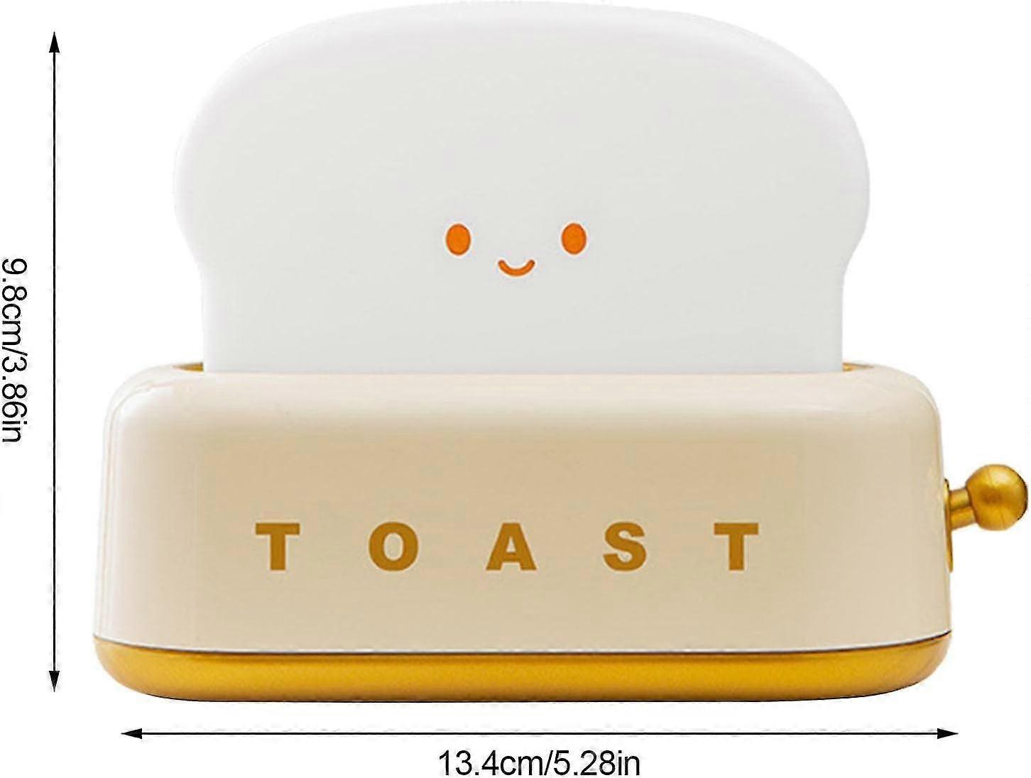 Cute Night Light Toast Lamp Dimmable Cute Bread Toast Lamp Rechargeable ...