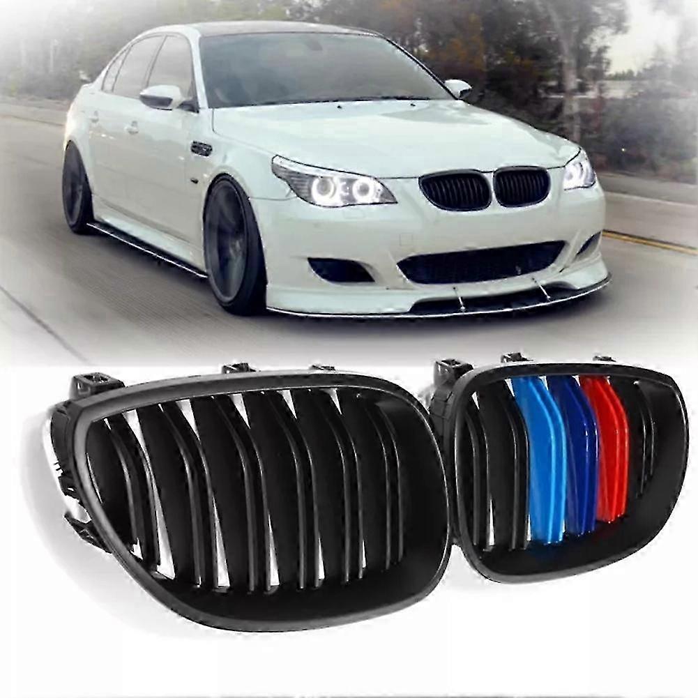 Car Gloss Black Front Hood Kidney Double Line Grill Mesh Sport Racing ...