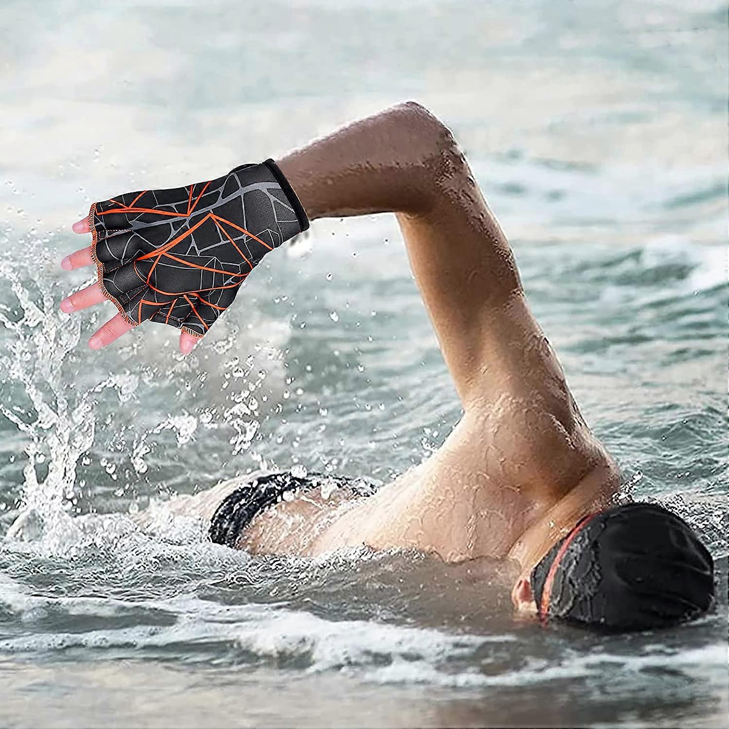 Nylon Swimming Gloves Aquatic Swimming Webbed Gloves Water Training ...