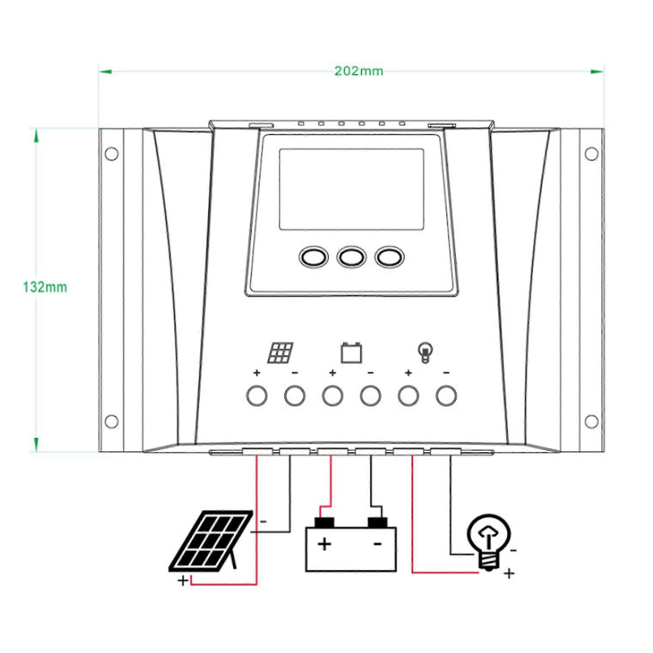 Solamr 50a 60a solar charge controller 12v/24v/36v/48v automatic identification voltage ...