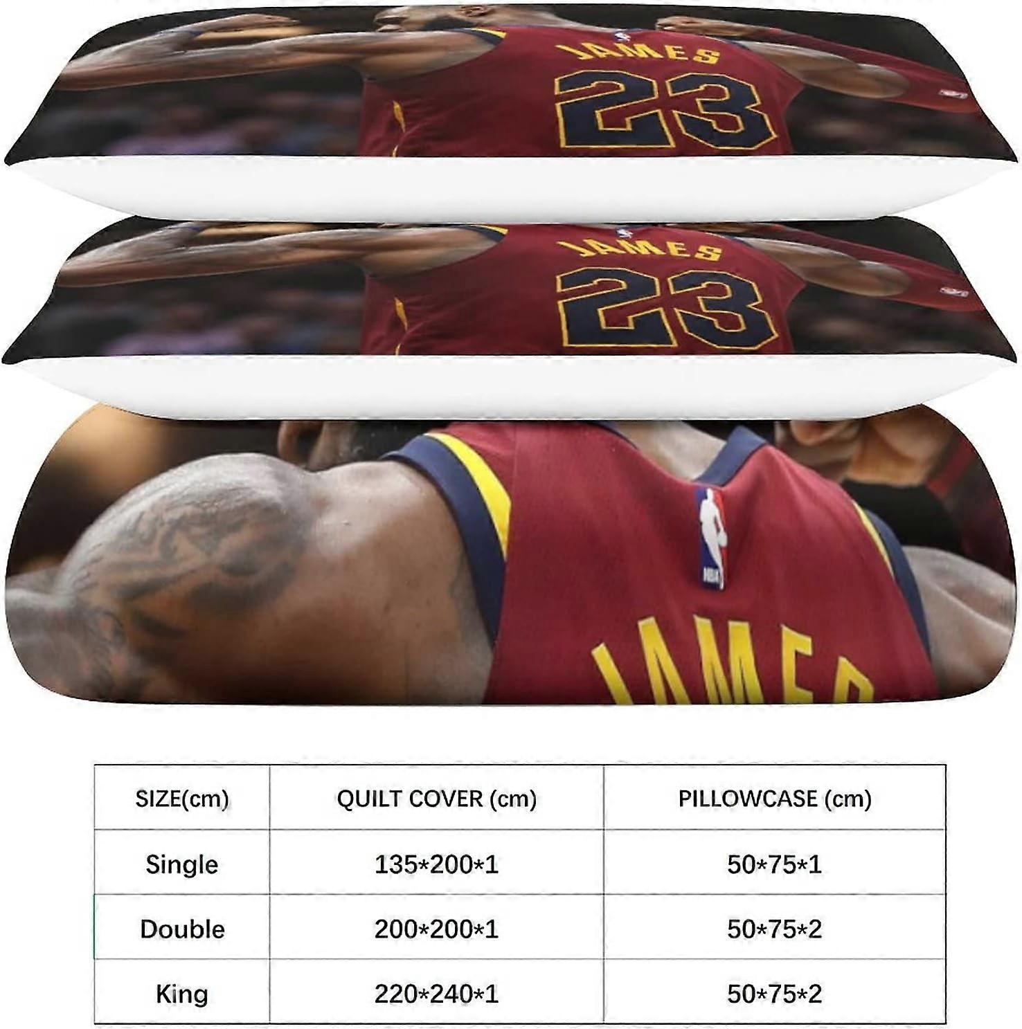 LeBron James Duvet Cover with Pillowcases, Basketball Bedding Set with ...