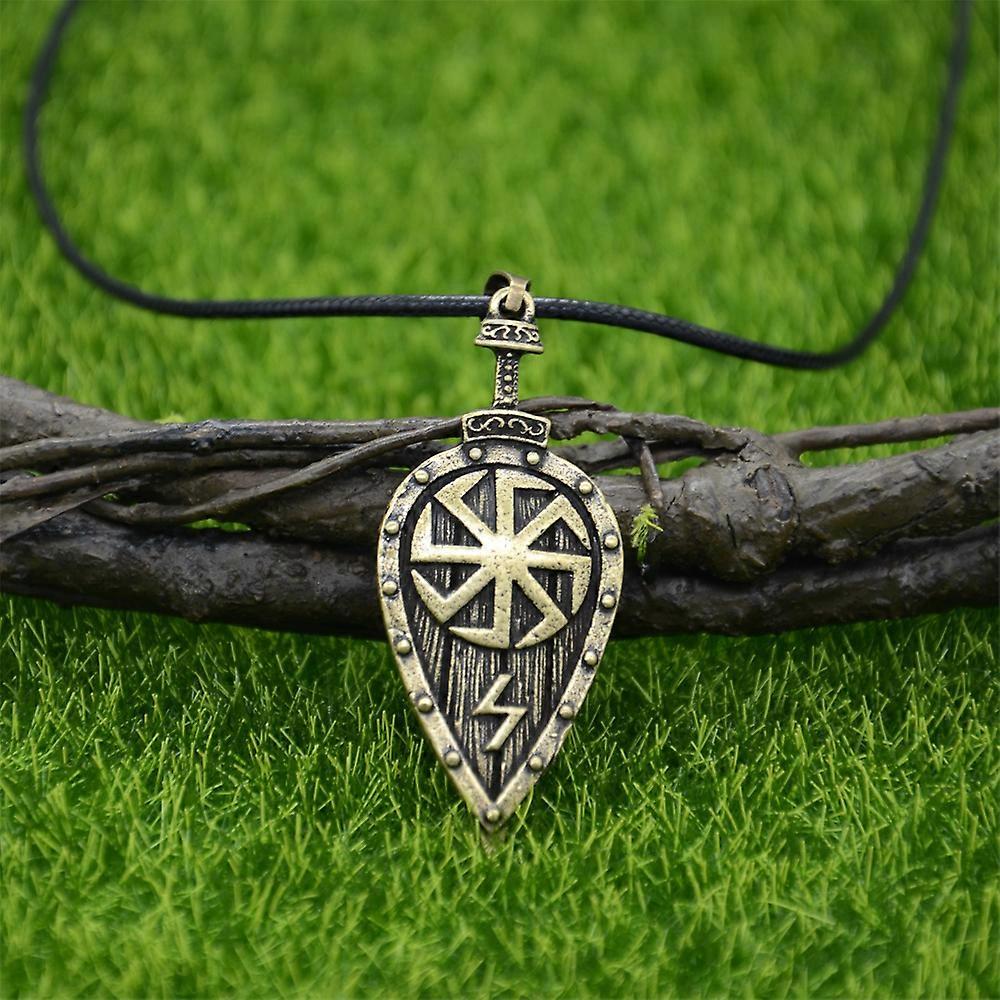Slavic Kolovrat Shield Pendant Viking Jewelry Mens Necklaces Runic ...