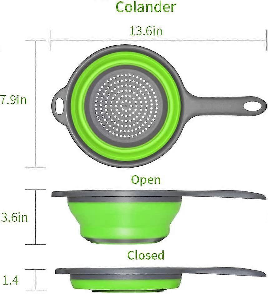 Collapsible Colander Strainer With Handle 2 Pack Extendable Strainers ...