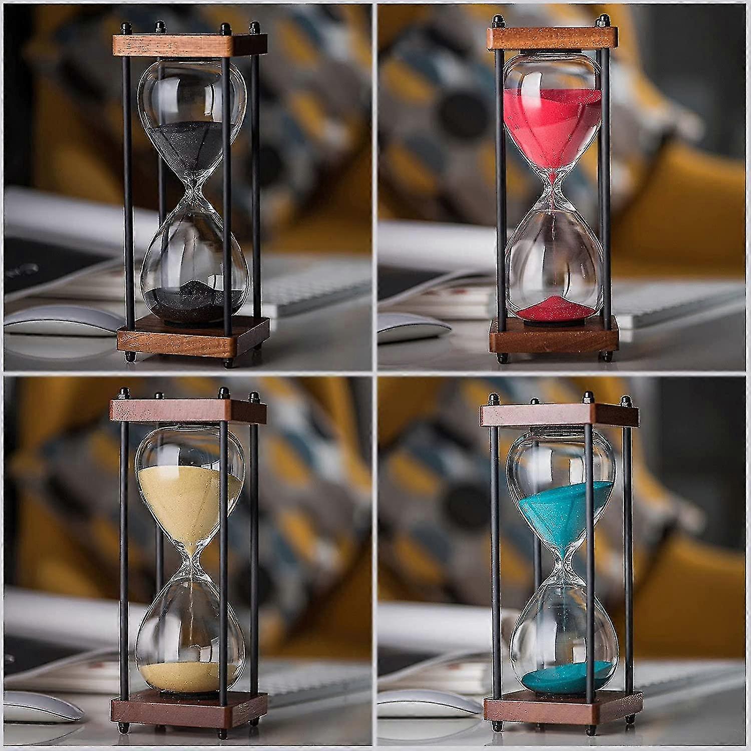 30 Minutes Wooden Large Hourglass Timer,black Sandglass Decoration ...