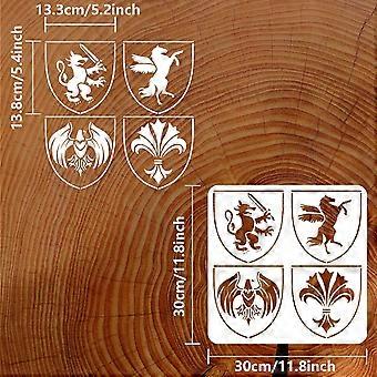 Heraldic Crest Coat of Arms Family Stencil 11.8x11.8inch Heraldic Crest ...