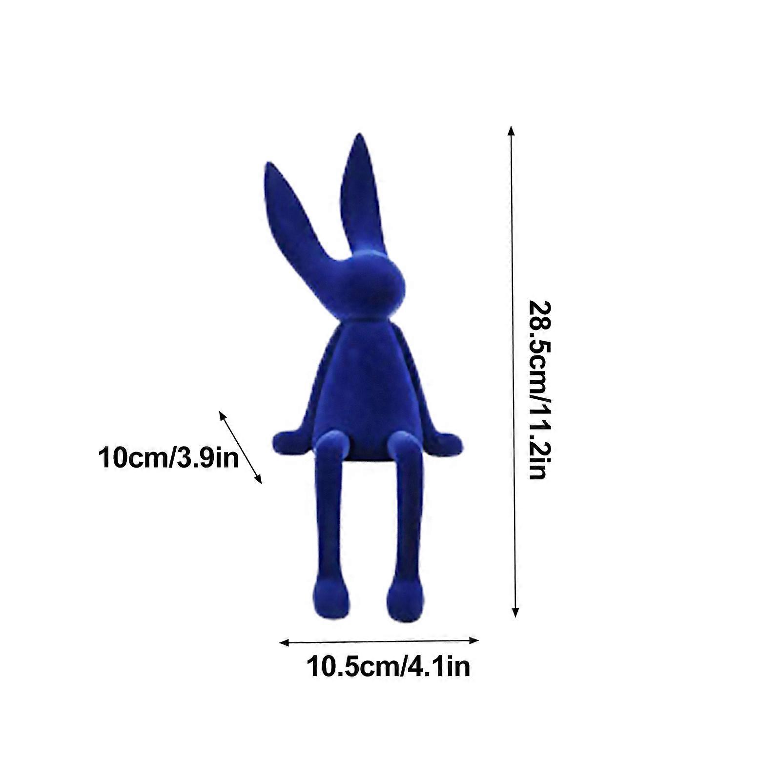 Flocking Sitting rabbit statue, rabbit resin statue, indoor and outdoor ...