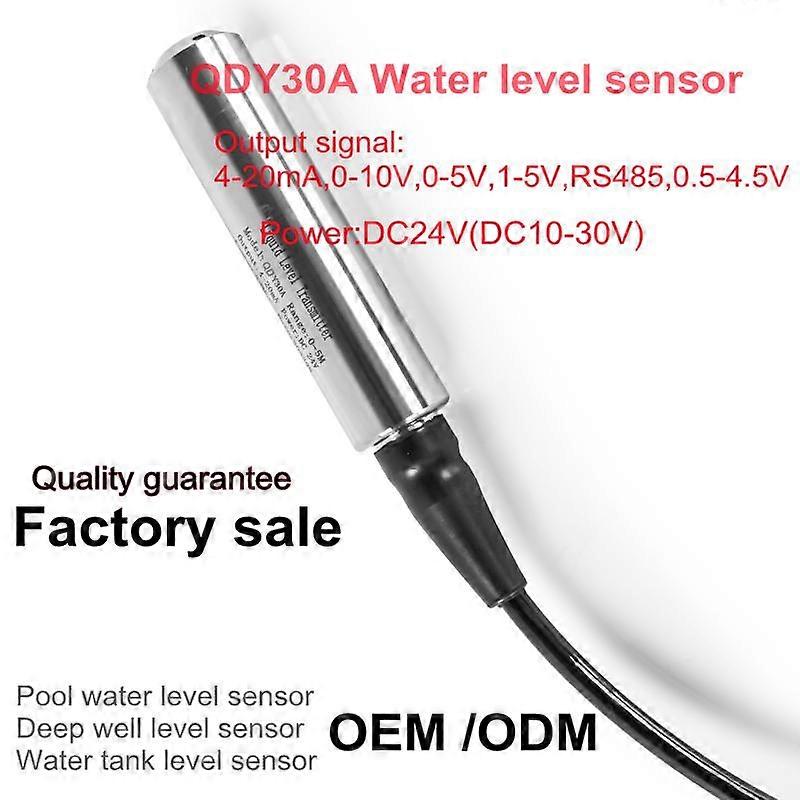 Submersible Liquid Water Level 4-20mA 0-5V RS485 Level Probe Liquid Tank Pump Water Level 0-5m ...