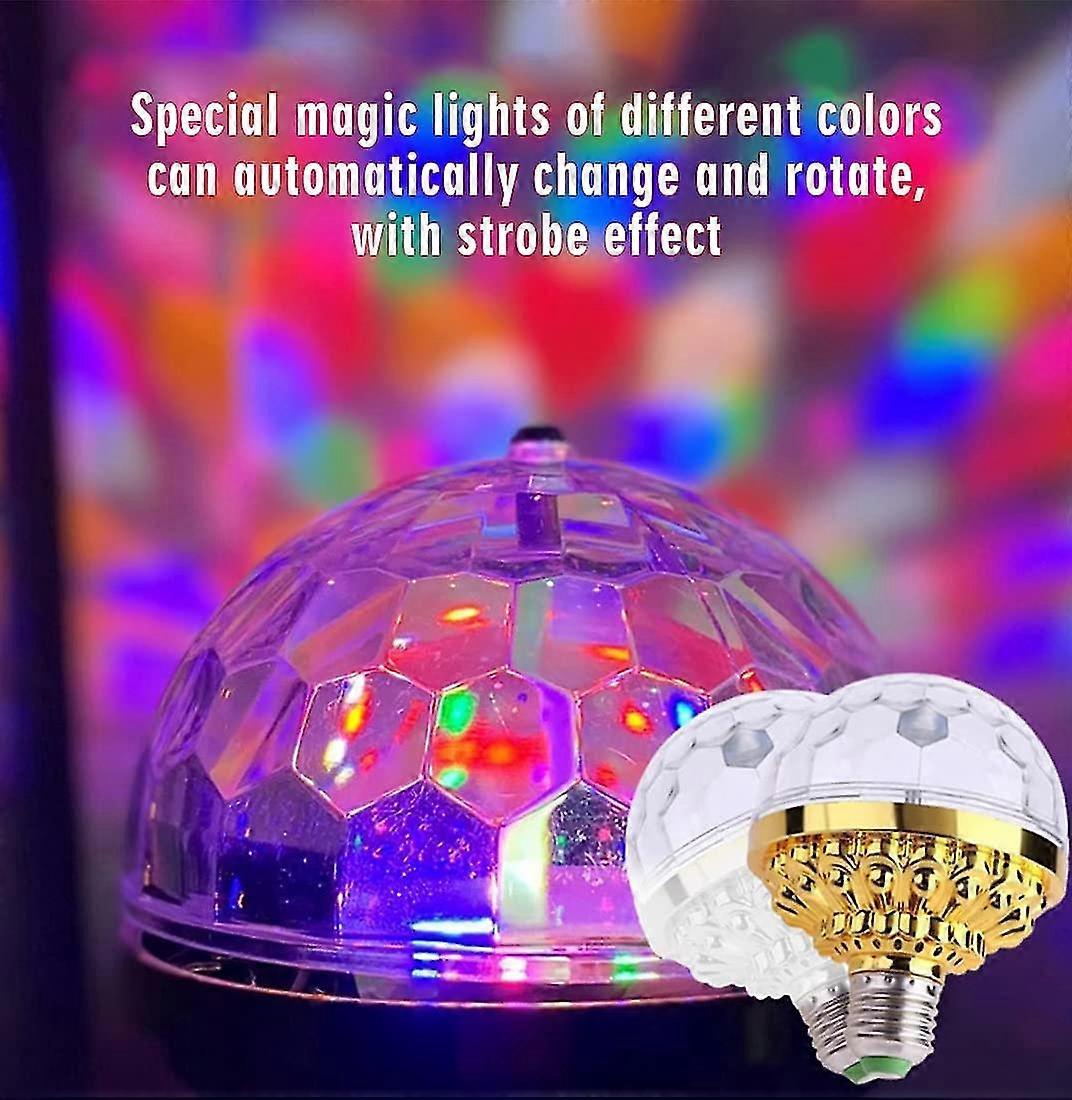 2pcs Colorful Disco Rotating Magic Ball Light Bulb, Crystal Magic Ball ...