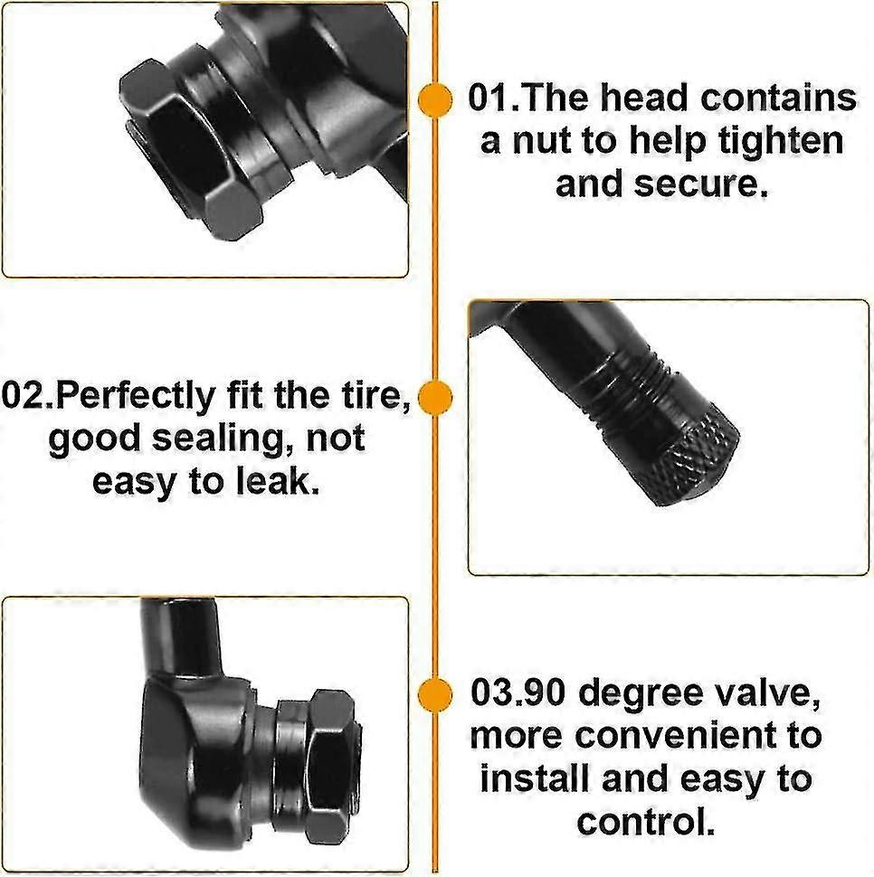 2 Pcs Aluminum Tire Angle Valves Motorcycle Angle Valve 11.3mm 90 ...