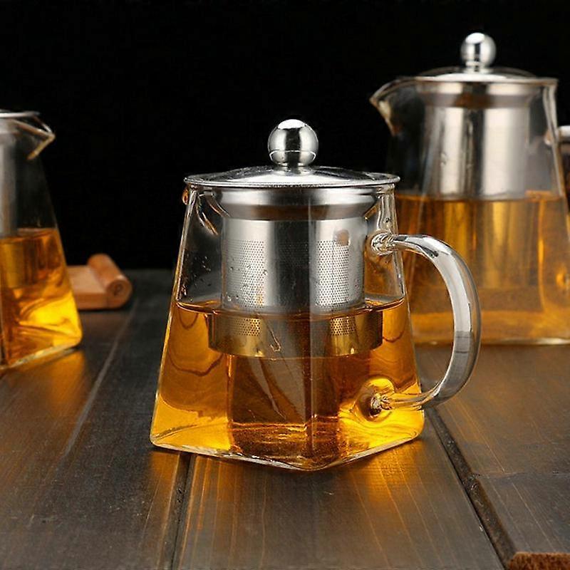 1PC Steep Glass Teapot Clear Tea Strainers Heat-resistant Stainless ...