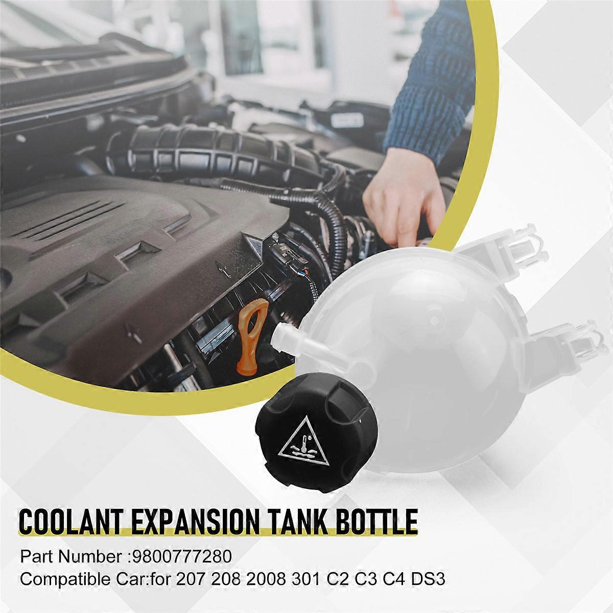 9800777280 Coolant Expansion Tank Bottle with Cap for Peugeot 207 208 ...