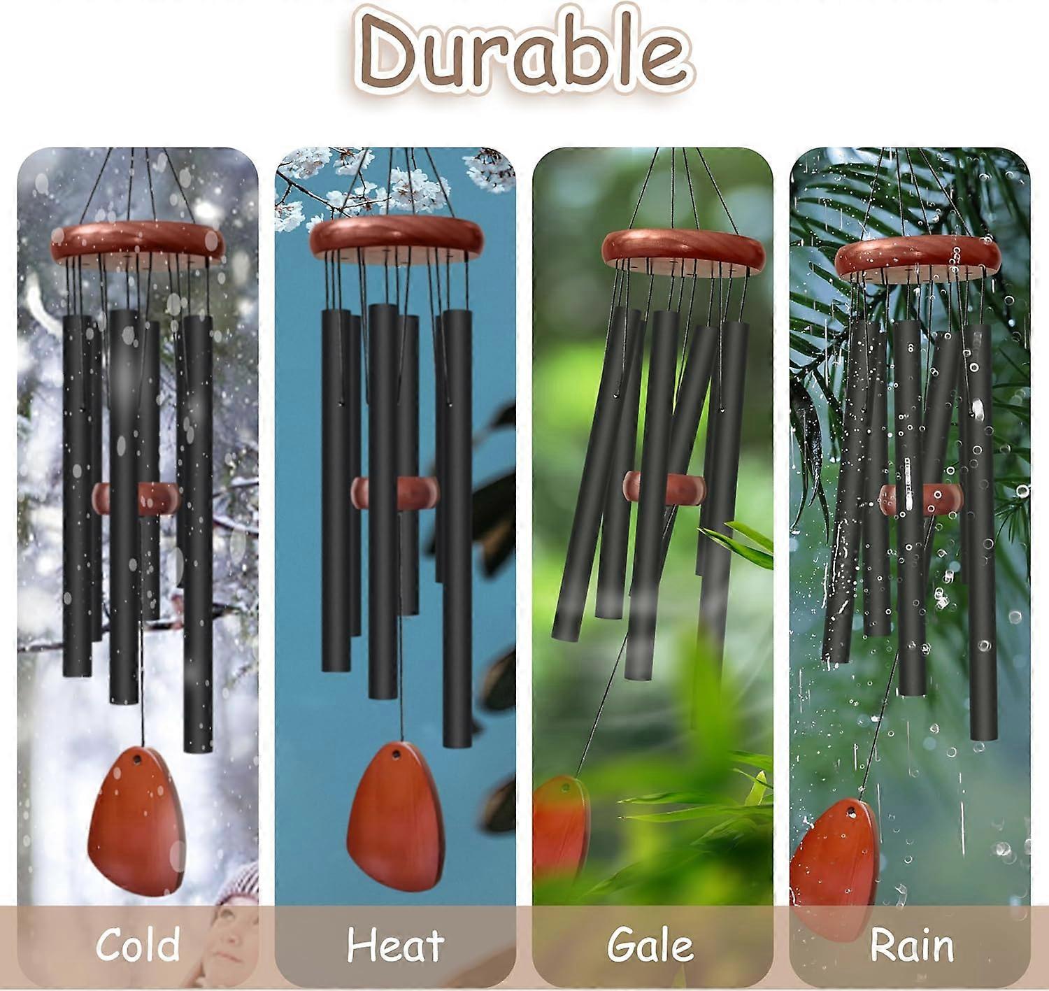 28 'Wind bells for outdoors. Deep -tone beautiful wind 6 aluminum tube ...