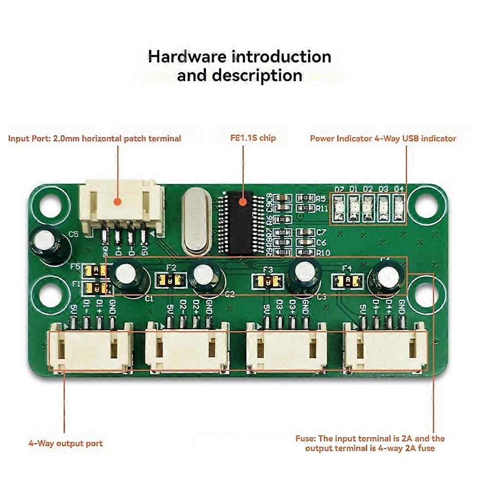 USB2.0 HUB PH2.0 Interface Version 1 to 4 Port USB HUB Module | Fruugo UK