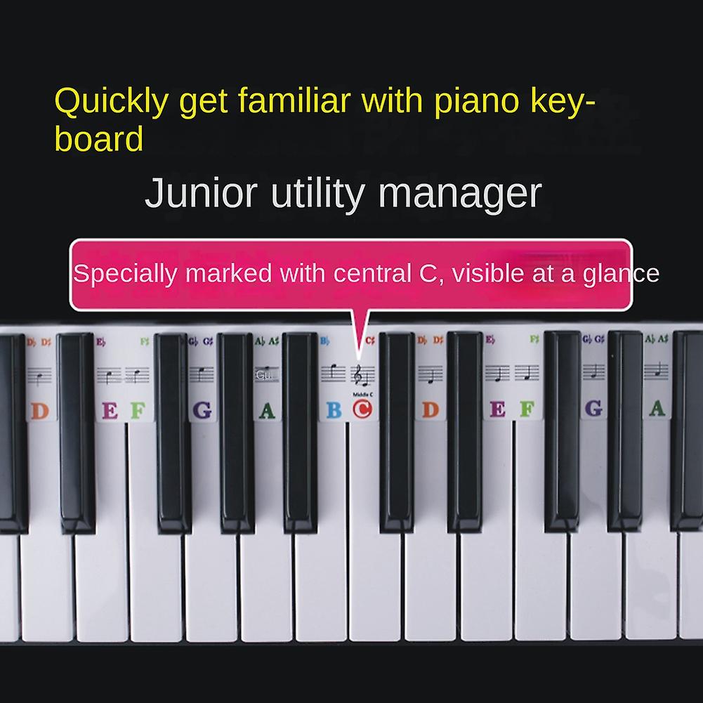 Piano Keyboard Stickers Grand/Electric Piano 88 Keys Stave Notation ...