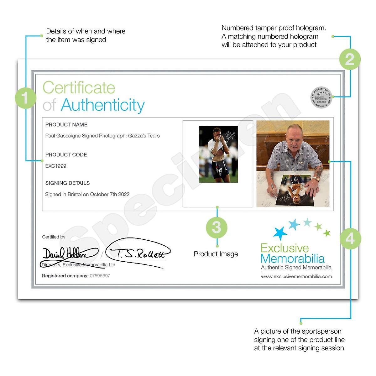 Paul Gascoigne Signed England Photo: Gazza's Tears. Framed | Fruugo UK