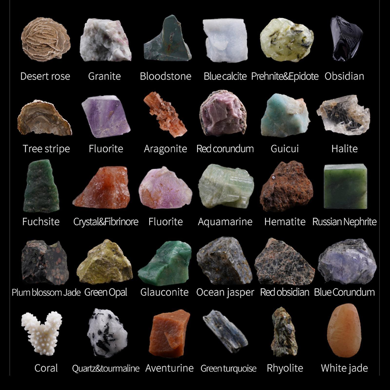 Rocks Collection 30PCS Rock and Mineral Education Set Gemstones for ...