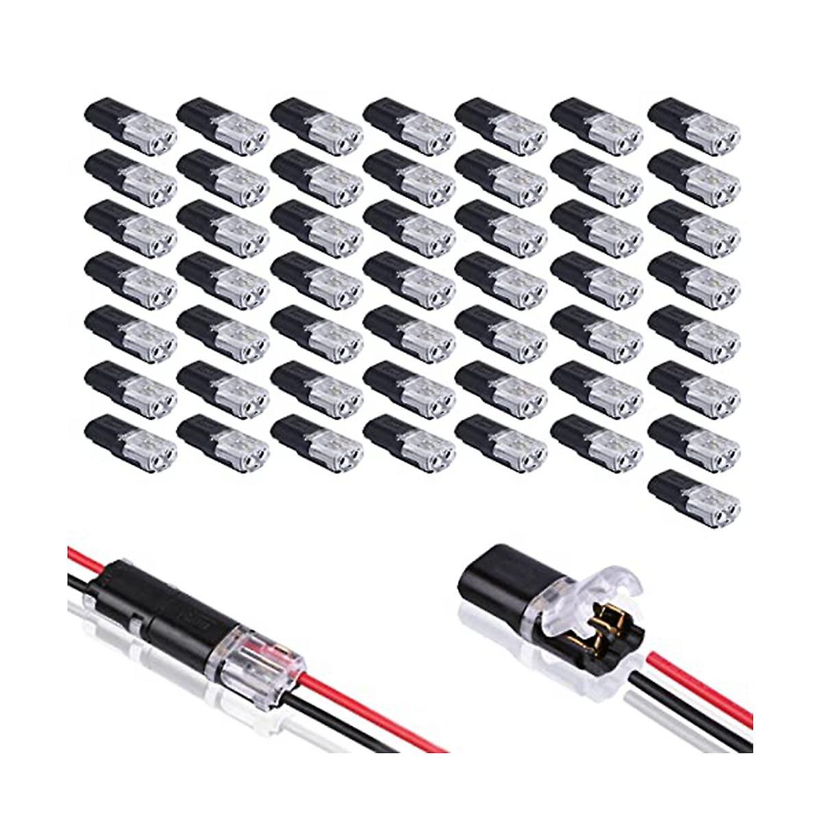 50PCS Double-Wire Plug-in Connector with Locking Buckle,Pluggable ...