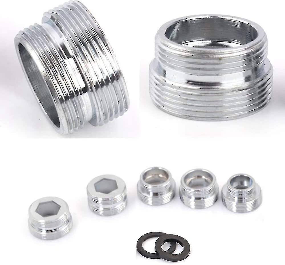 Set Of 2 Solid Metal Faucet Adapters For Kitchen Faucet Aerator (m18 To ...