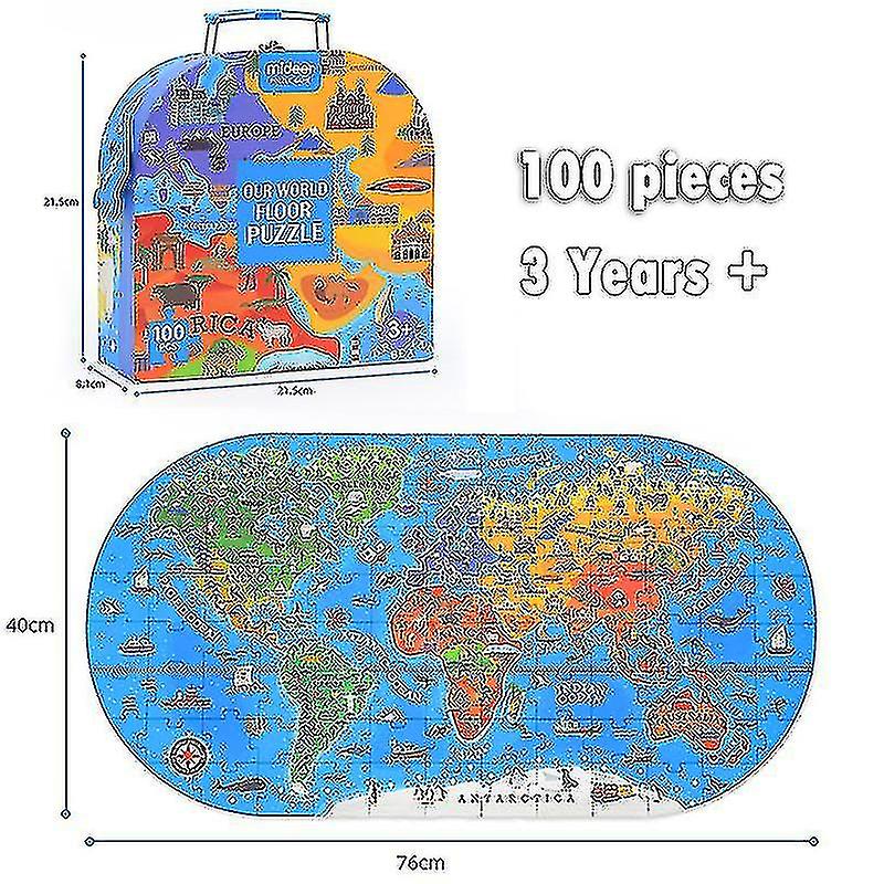 World Map Puzzles Games Children Toys Geography Jigsaw Globe Continents ...