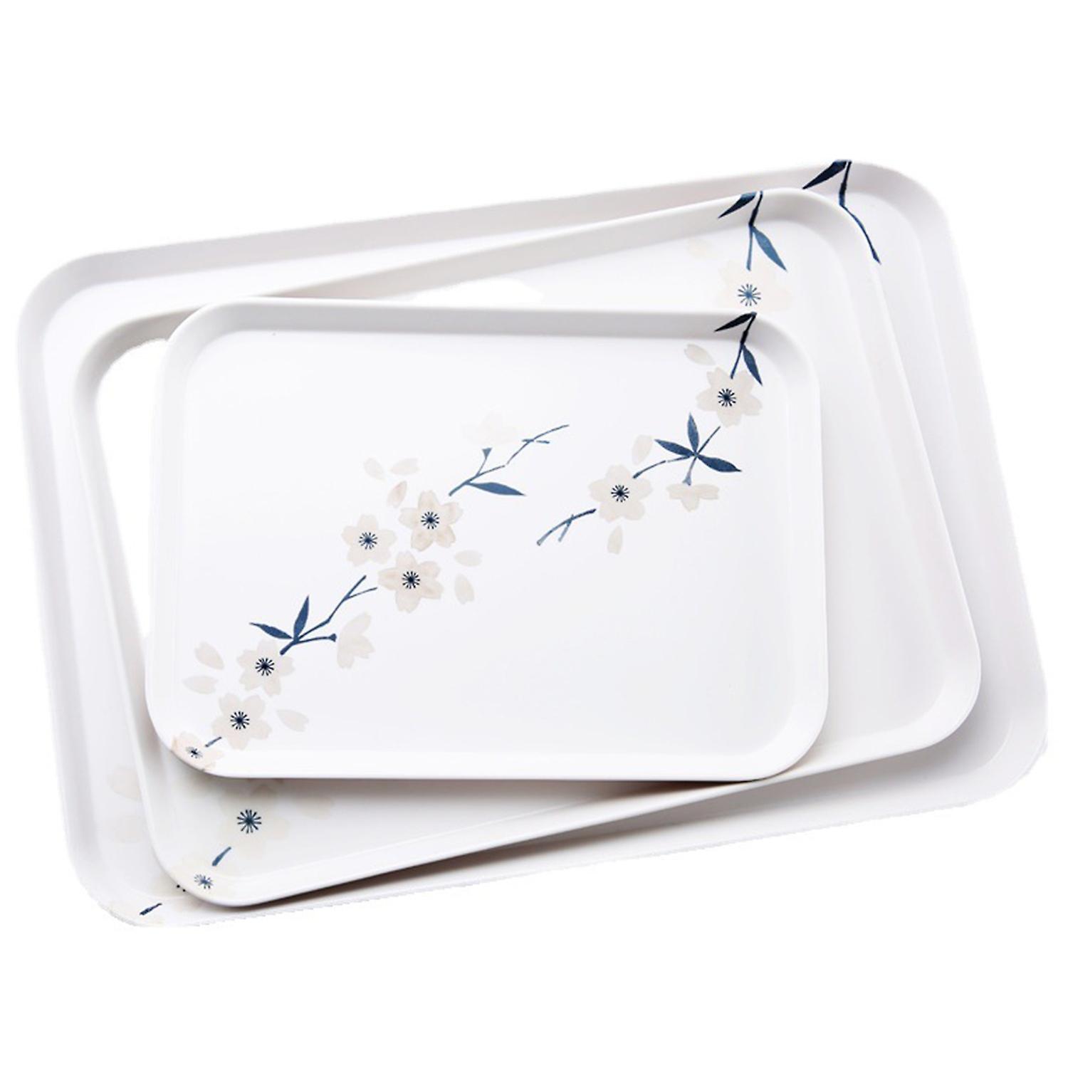 Snack Tray Floral Design Display Melamine Cherry Blossom Pattern Dining ...