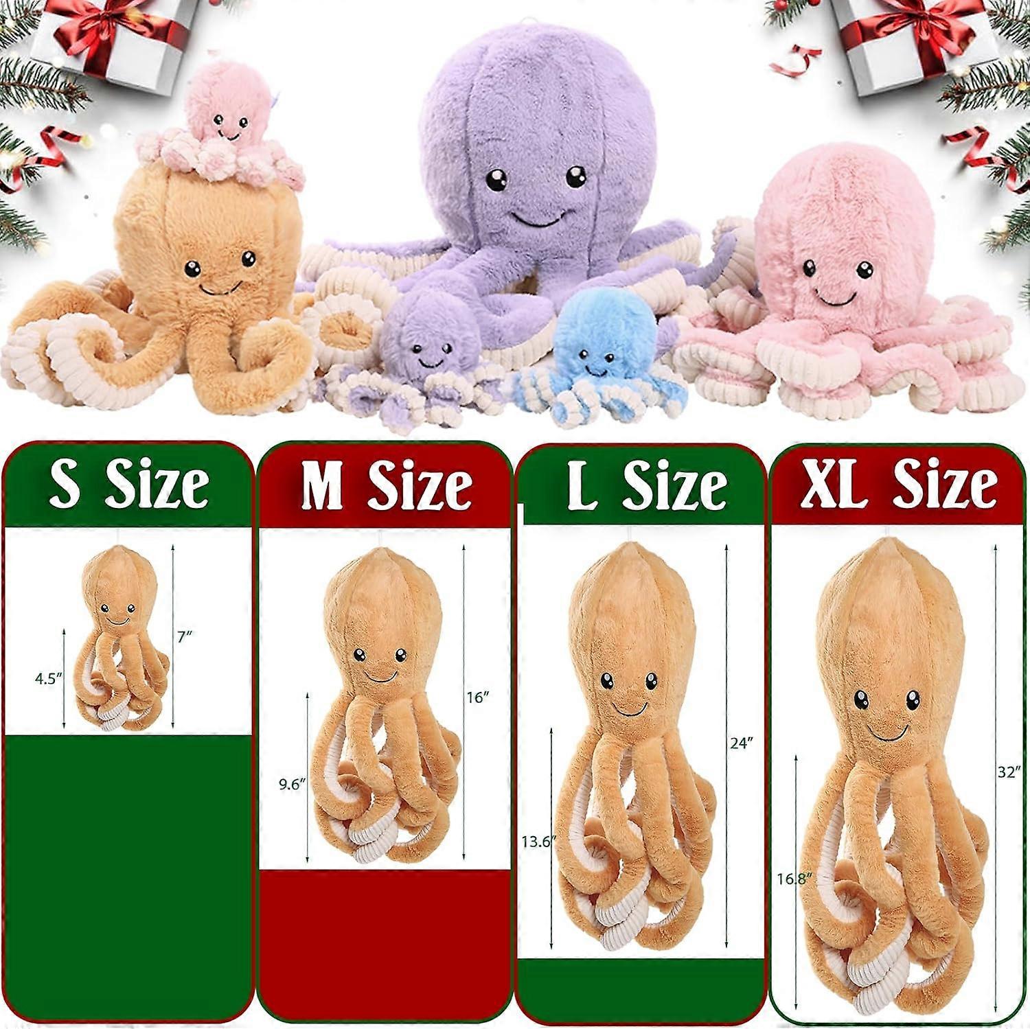 Octopus Stuffed Animals, Giant Octopus Plush Doll Play Toys for Kids ...