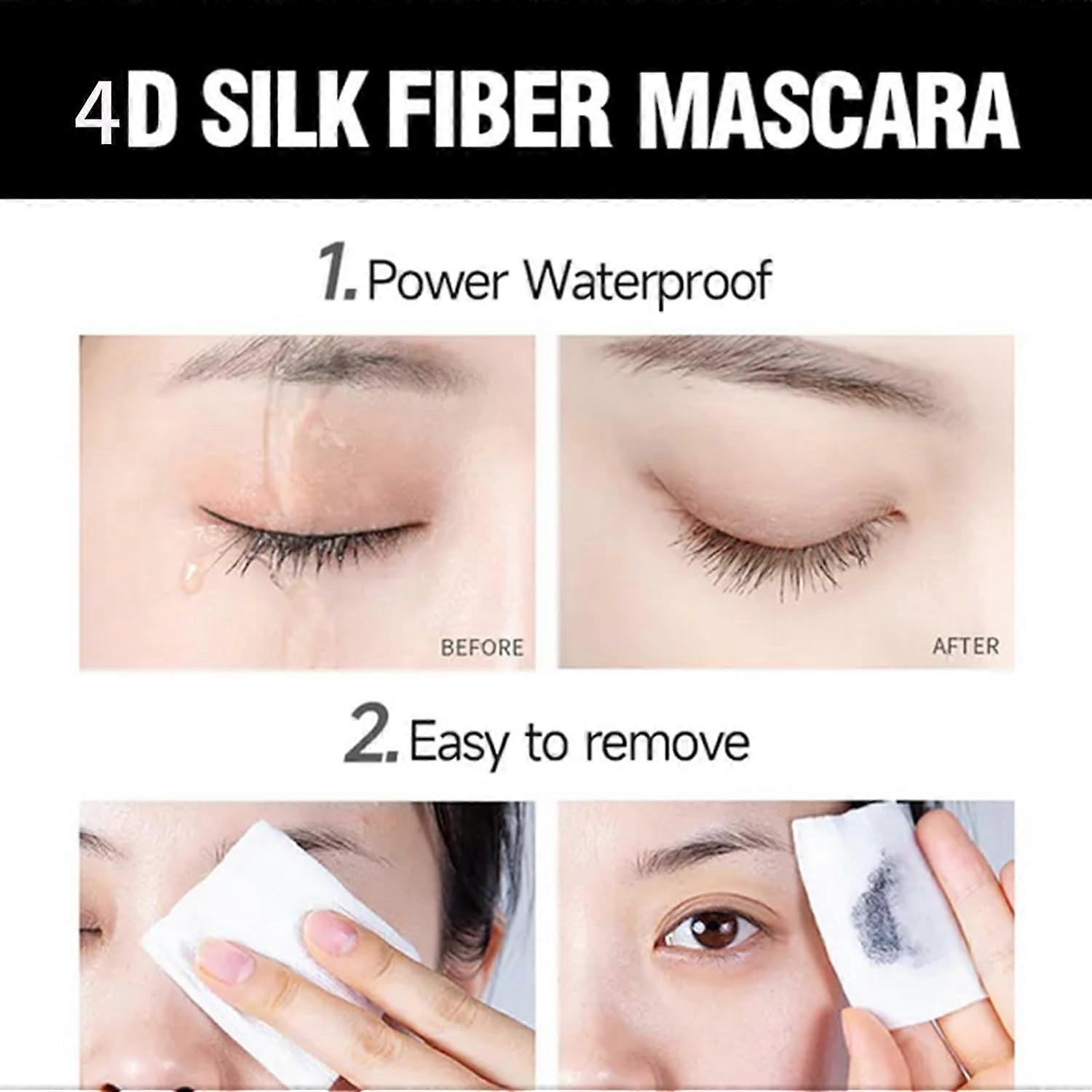 Mascara, 4D silk fiber mascara, extra-long thick mascara, waterproof ...