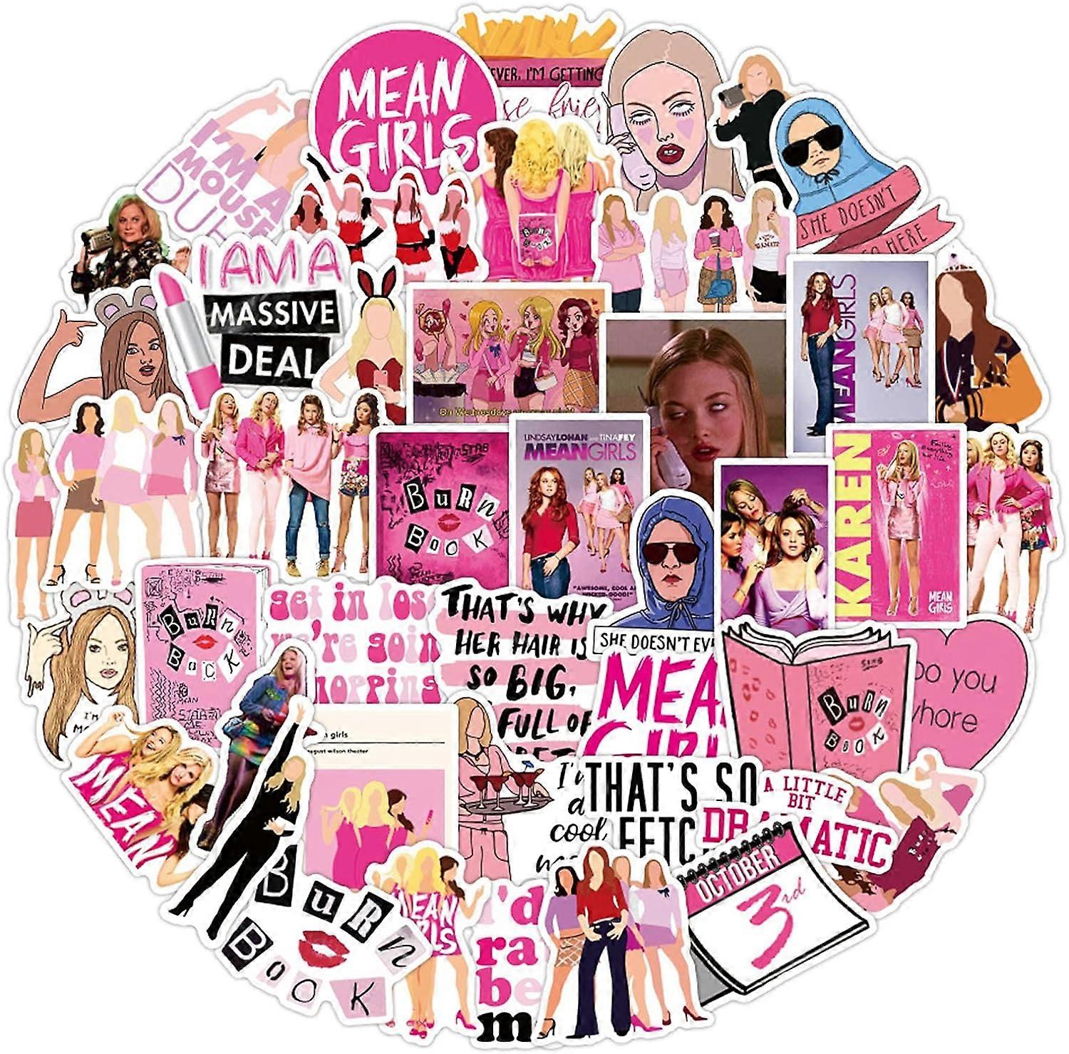 Mean Girls Stickers for Teen Girl Water Bottle, Funny TV Laptop Phone ...