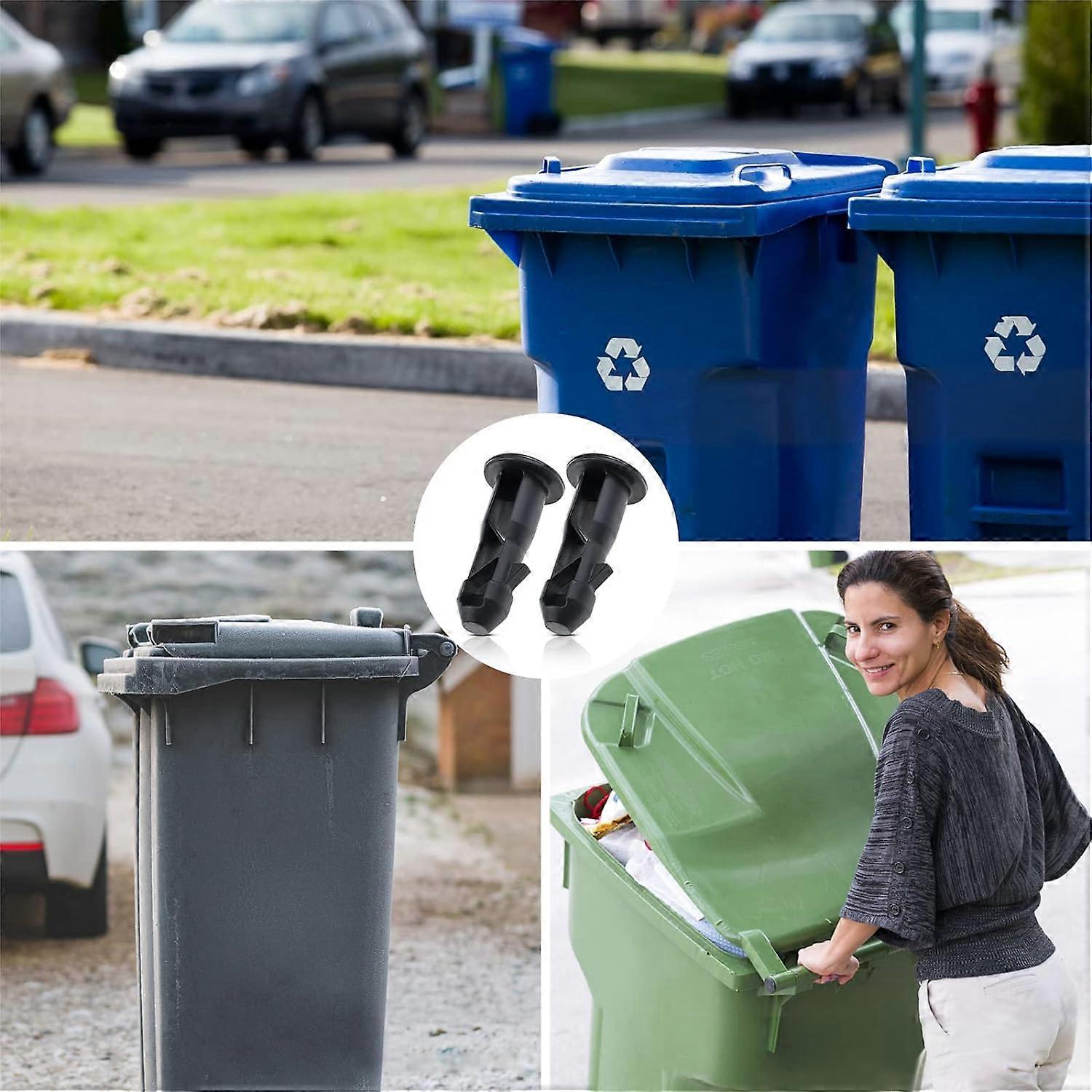 3 Pairs of Wheelie Bin Lid Hinge Pins, 67mm x 31mm Black Plastic Fit ...