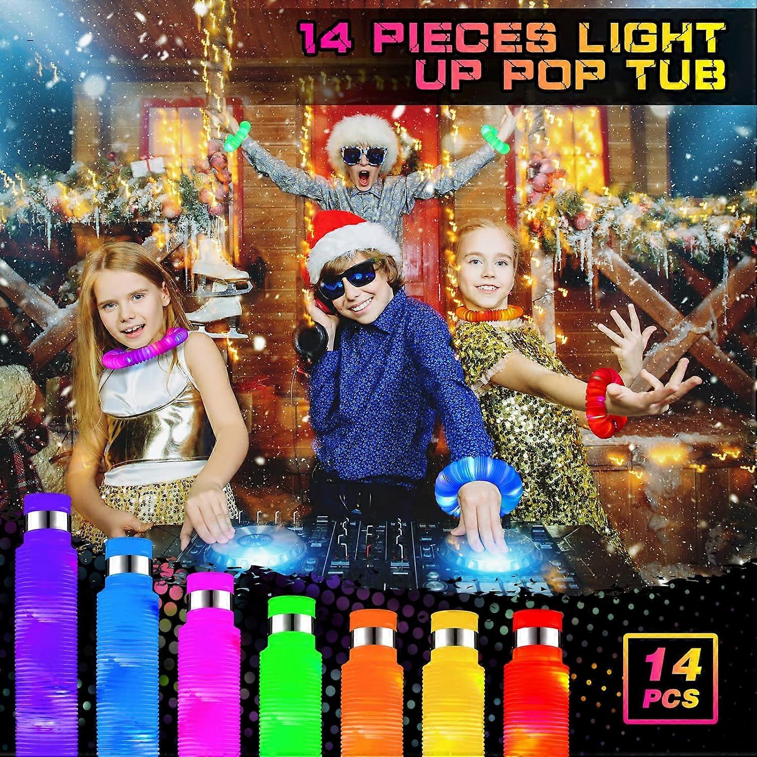 Pack Glow Sticks Party Favors - Light Up Pop Tube Sensory Fidget Toy ...