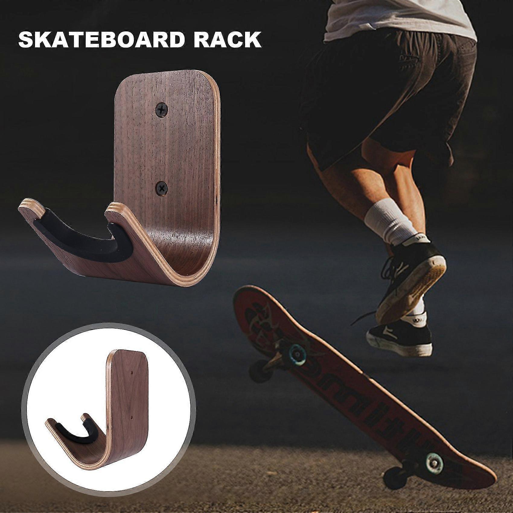 Skateboard Wall Mount Wood Skateboard Hanger Holder Rack Display For ...