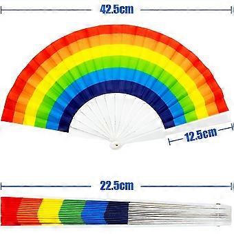 Rainbow Folding Fans, Hand Held Folding Pride Fan For Rainbow Pride ...